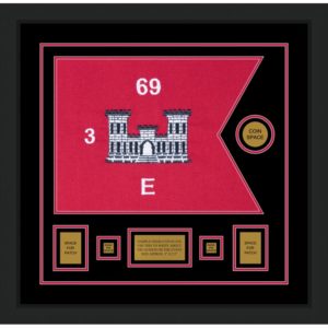 Engineer Corps 20” x 15” Guidon Design 2015-D1-M5 - Framed Guidons*