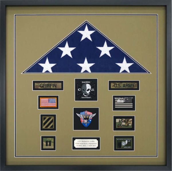 Custom Flag Display Case For Faming Military Memorabilia