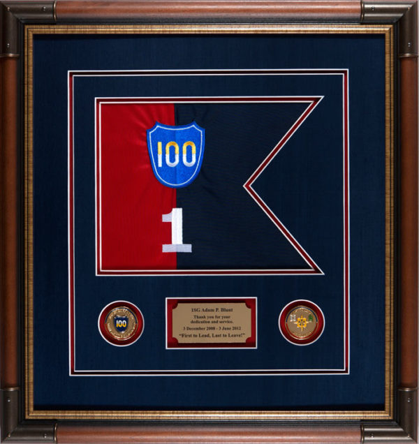 Infantry Guidon Example – 100th Division Custom Framed Guidon - Framed ...