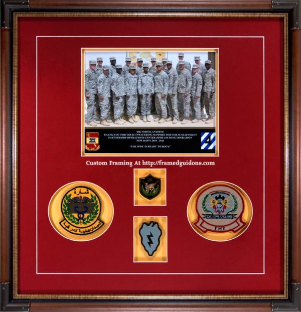 Custom Framed Military Print Army Unit Photo - Framed Guidons*